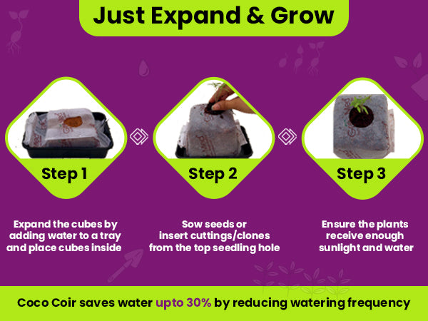Coir Grow Cubes Enriched with Plant Food Pack of 10 – Gro-Med